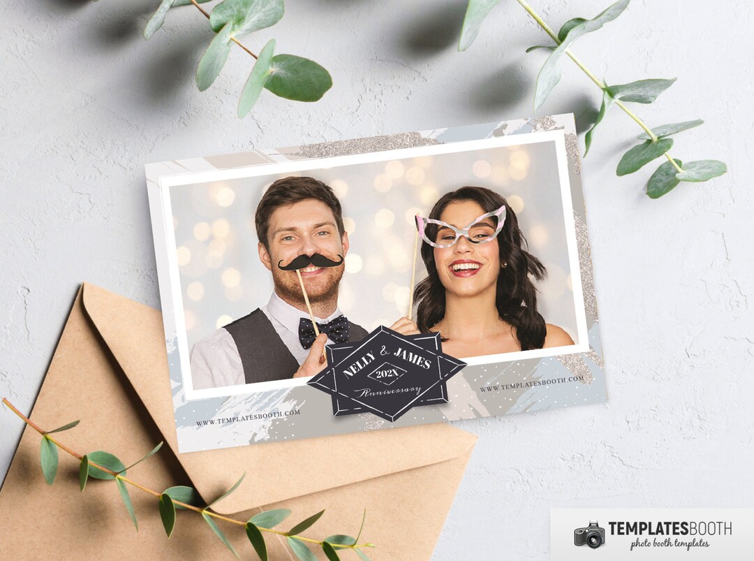 Anniversary Photo Booth Template, Wedding Party Photobooth Template 6x4 ...