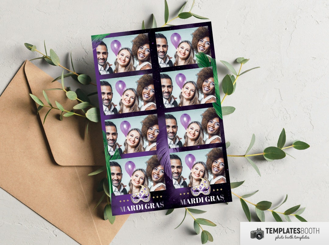Mardi Gras Photo Booth, Vibrant Purple Carnival Template, Mardi Gras ...
