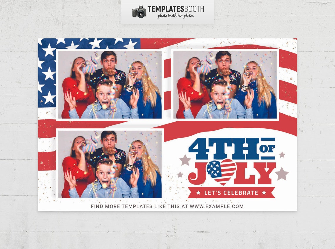 4th July Event Photo Booth Template, USA Independence Day Photobooth ...