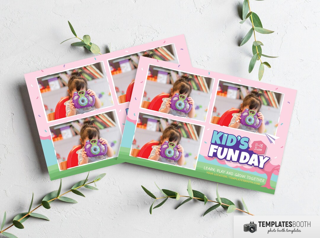 Kids Party Photo Booth, Kindergarten Event Template, Kids Children ...