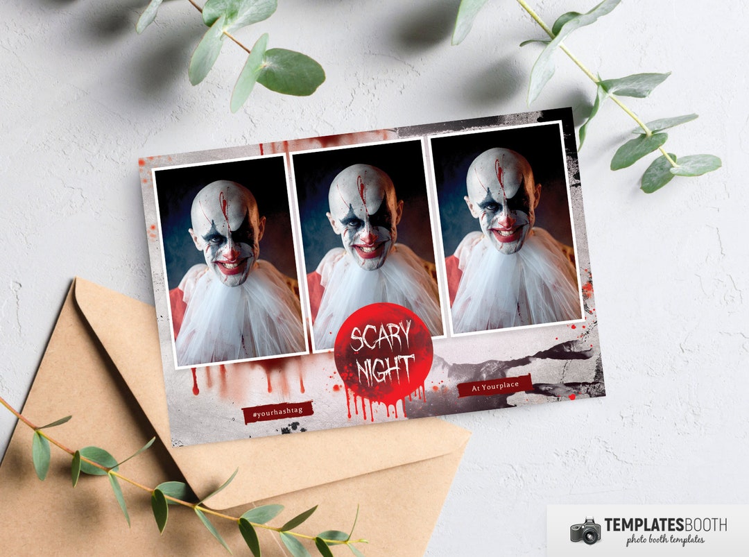 Halloween Photo Booth, Scary Night Halloween Template, Bloody ...