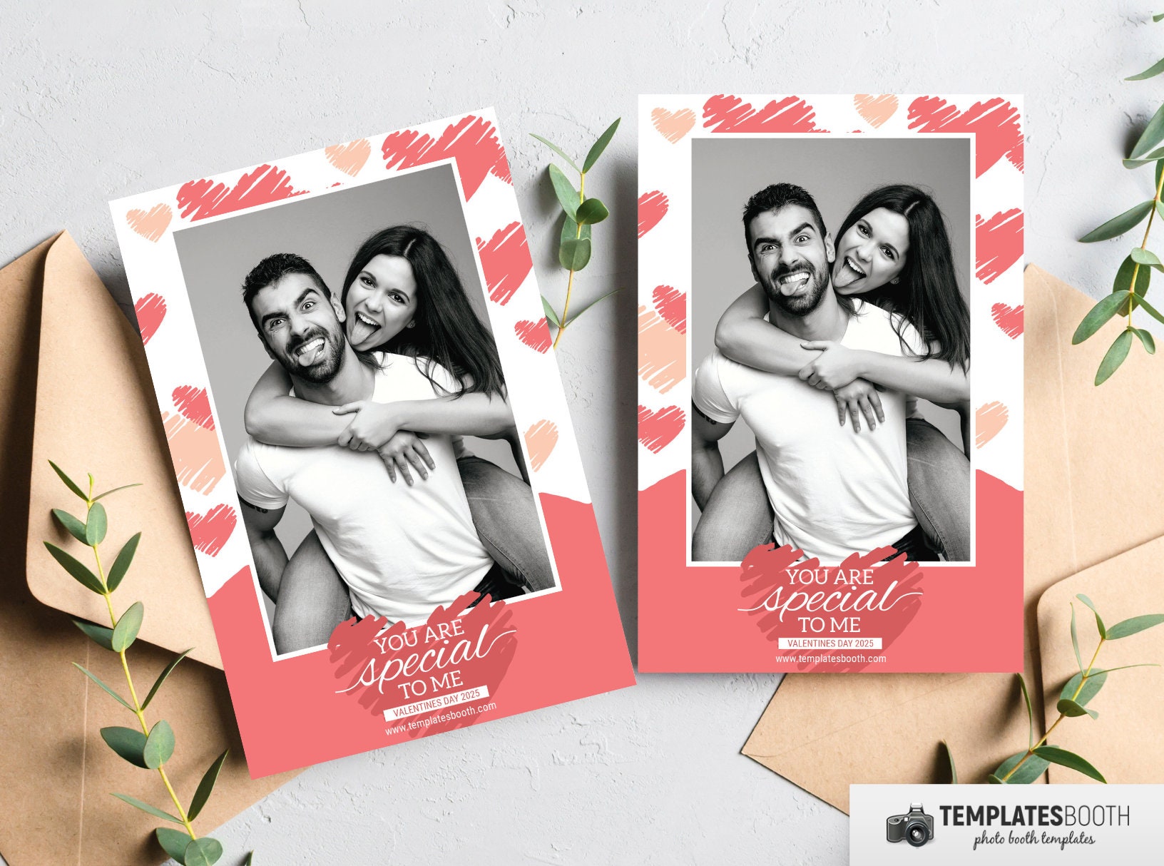 Valentine Day Photo Booth, Love Heart Template, Pink Valentine ...