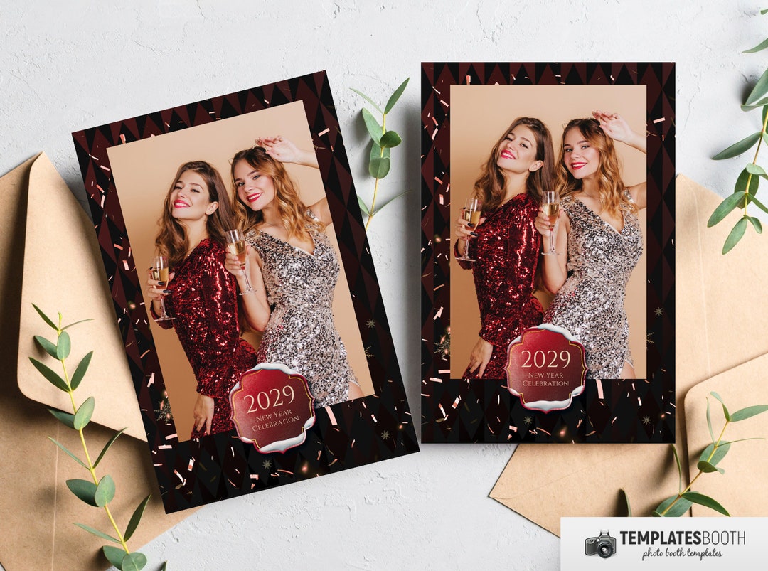 New Year Photo Booth, Festive NYE Party Photobooth in 4x6 1 Photo ...