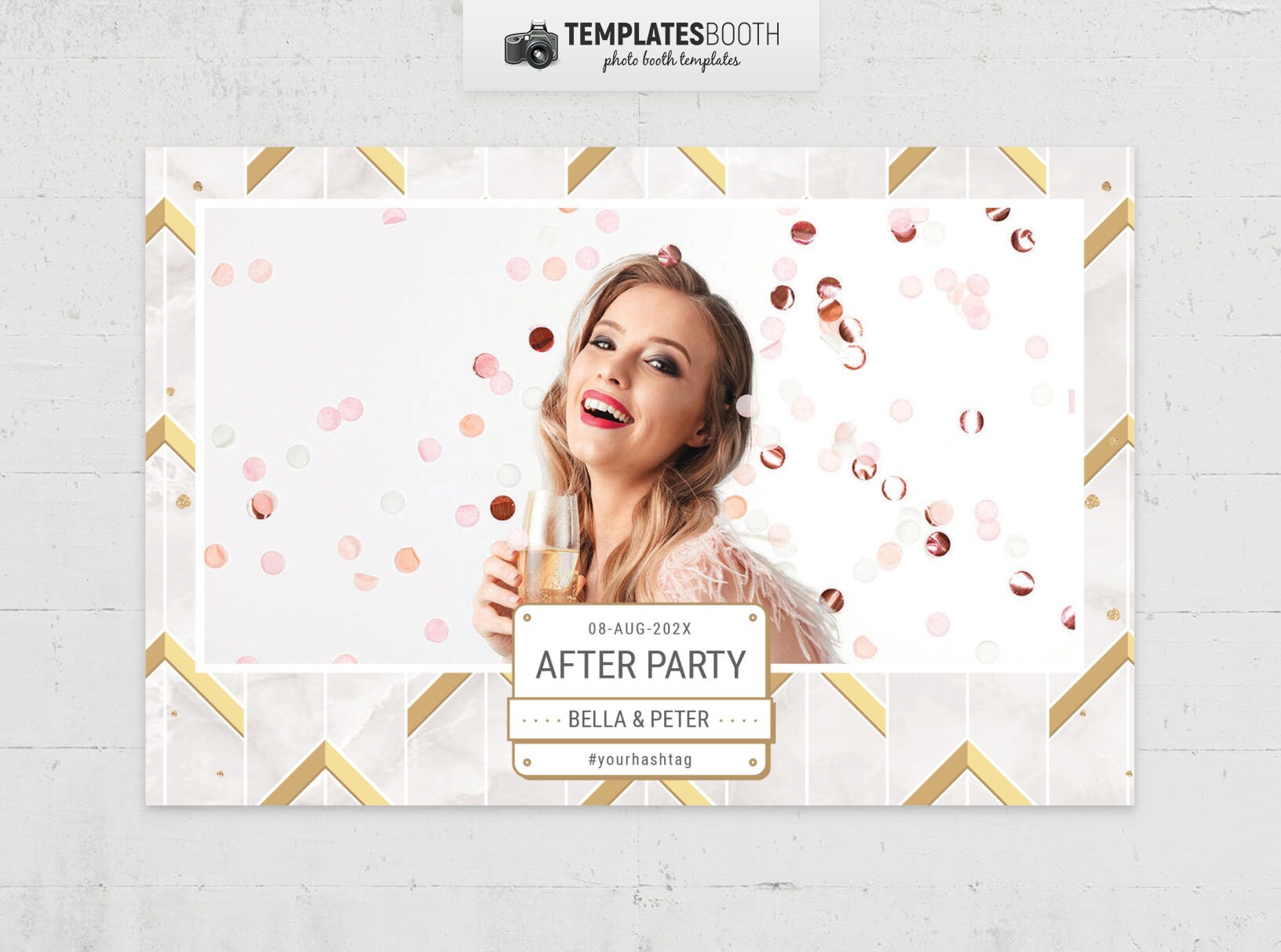 Birthday Photo Booth Template Elegant Golden Party Photobooth - Etsy