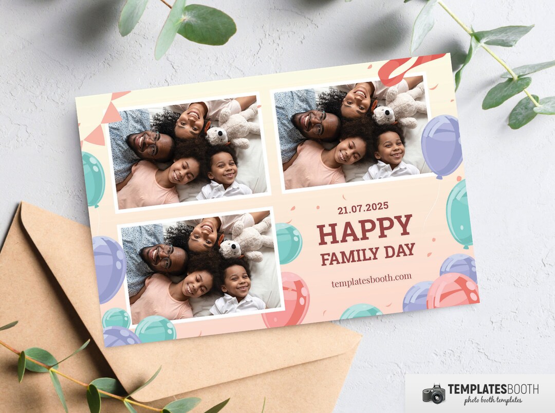 Party Event Photo Booth Template Happy Family Day Photobooth - Etsy