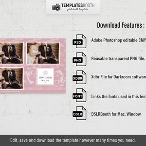 Wedding Photo Booth, Blossom Pink Photobooth Template for Annivesary ...