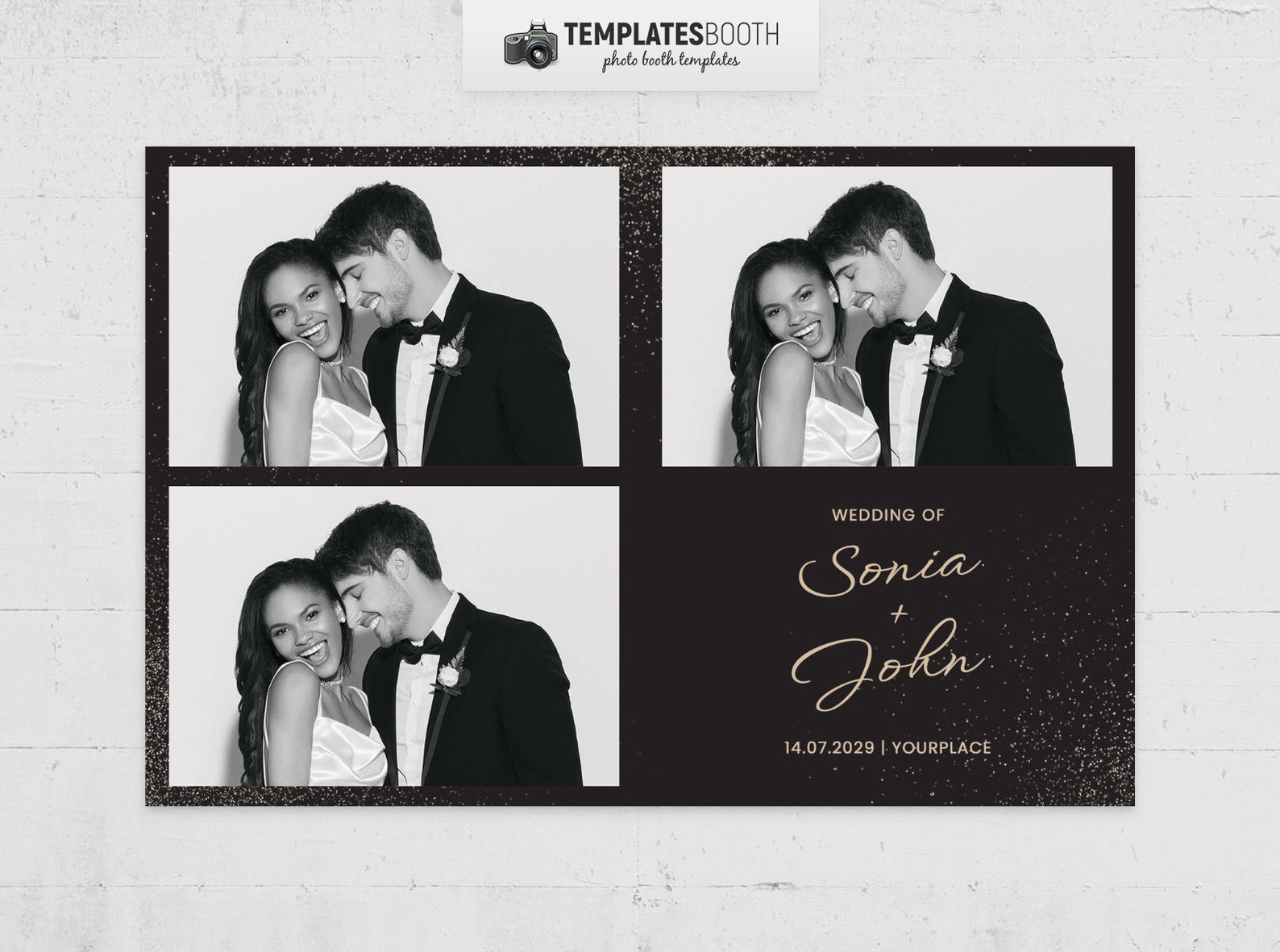 Wedding Photo Booth, Black Minimalist Photobooth Anniversary Template ...