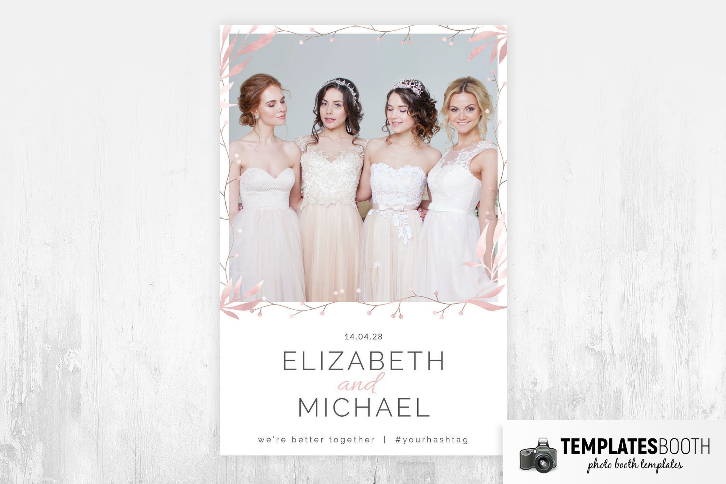 Simple Minimal Elegant Pink Photo Booth Template Photoshop - Etsy