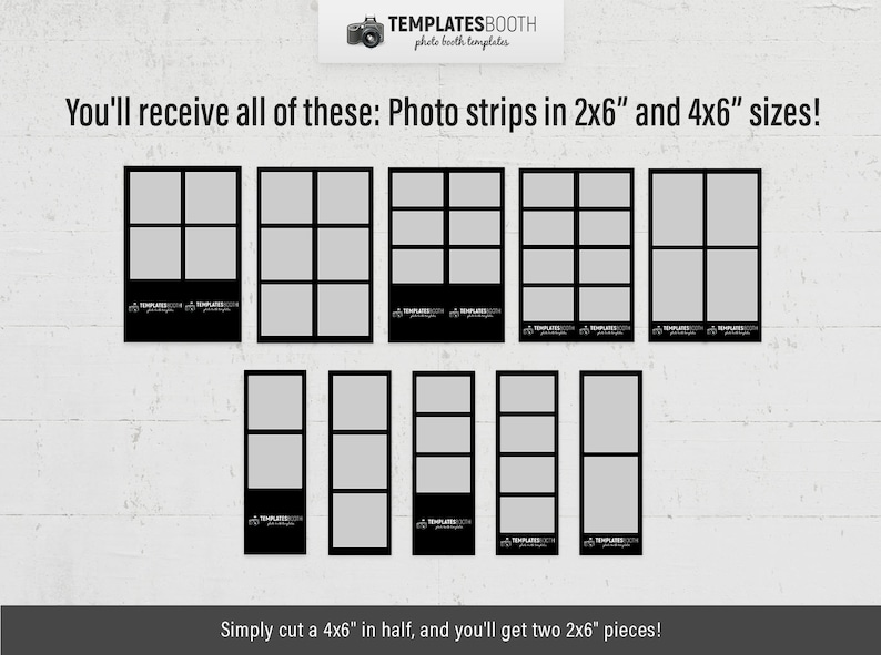 New Year's Eve NYE Photo Booth Templates 12-pack Bundle 4x6 & 2x6 Photo ...