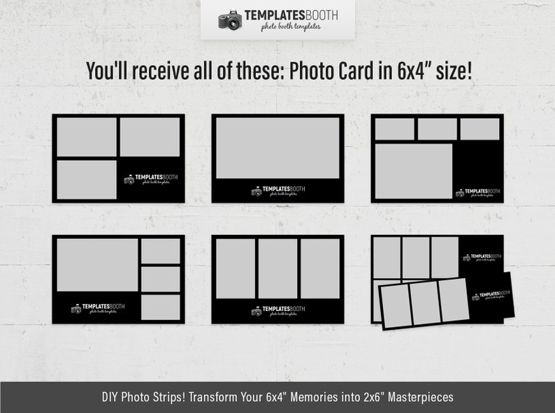 New Year's Eve NYE Photo Booth Templates 12-pack Bundle 6x4 Photo Strip ...