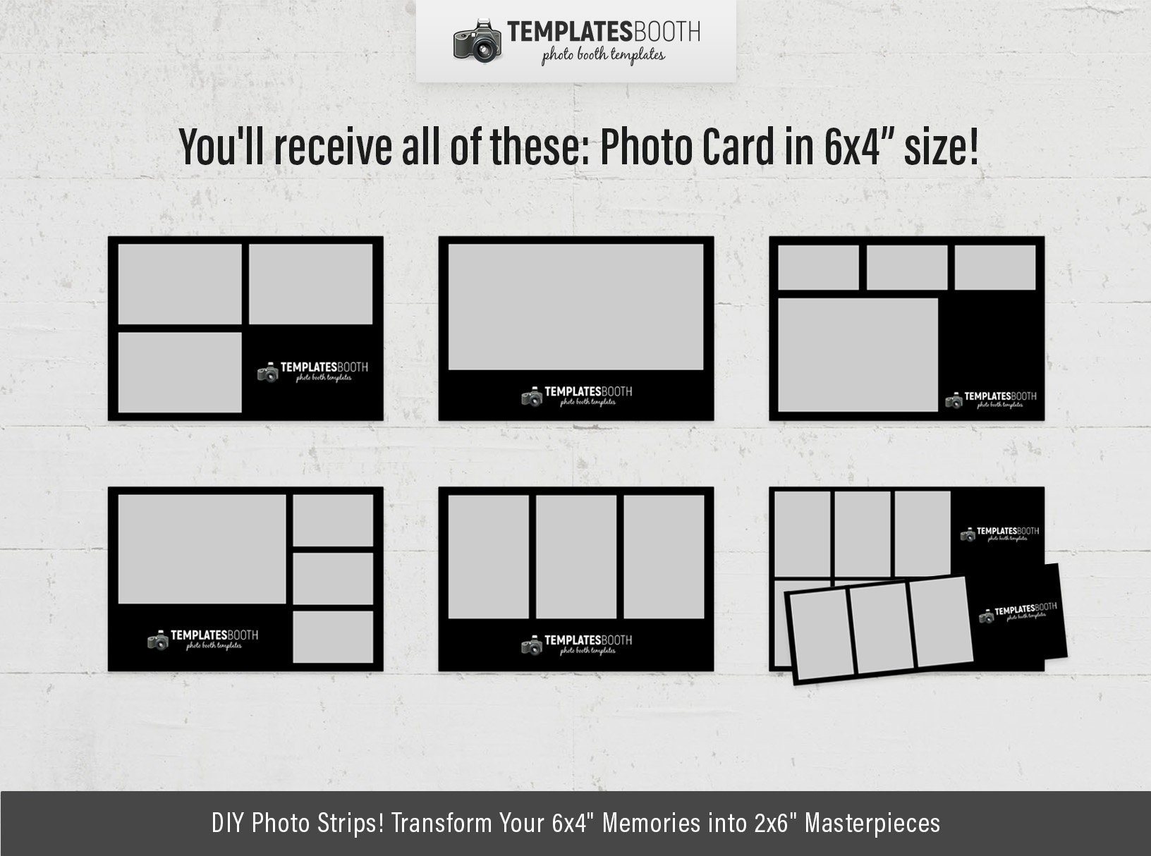 New Year's Eve NYE Photo Booth Templates 12-pack Bundle 6x4 Photo Strip ...