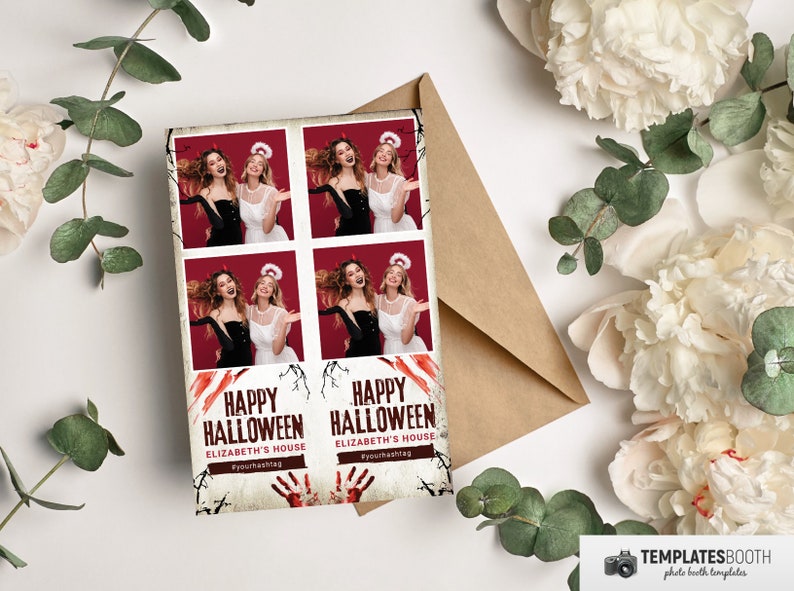 Halloween Photo Booth, Happy Halloween Template, Bloody Halloween ...
