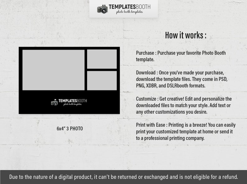 Wedding Photo Booth, Minimalist Floral Wedding Photobooth Template for ...
