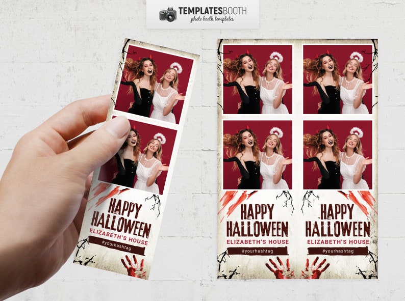 Halloween Photo Booth, Happy Halloween Template, Bloody Halloween ...