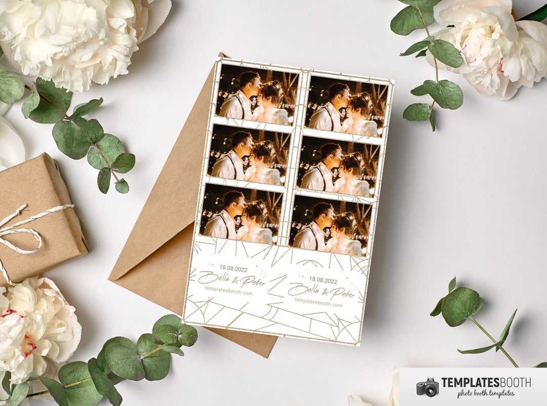 2x6 Wedding Photo Booth Template 4x6 Gold Photo Booth Template Wedding ...