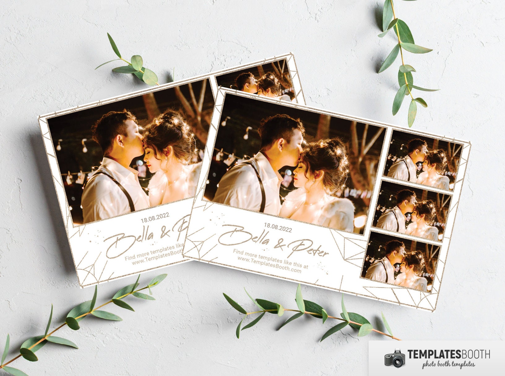 Wedding Photo Booth Template, Elegant Gold Photobooth Template 6x4 4 ...