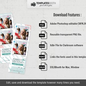 Birthday Photo Booth Template, Fun Birthday Party Photobooth Template ...