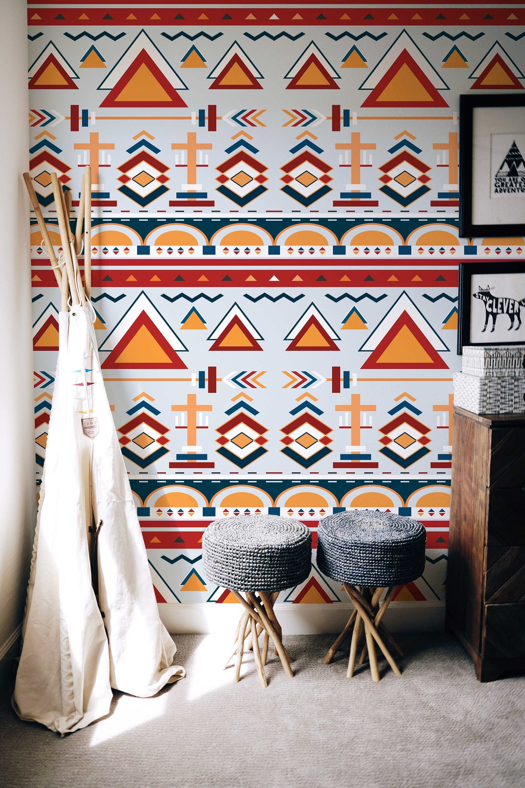 Indian Shapes | Indian Shapes Removable Wallpaper | Peel and Stick ...