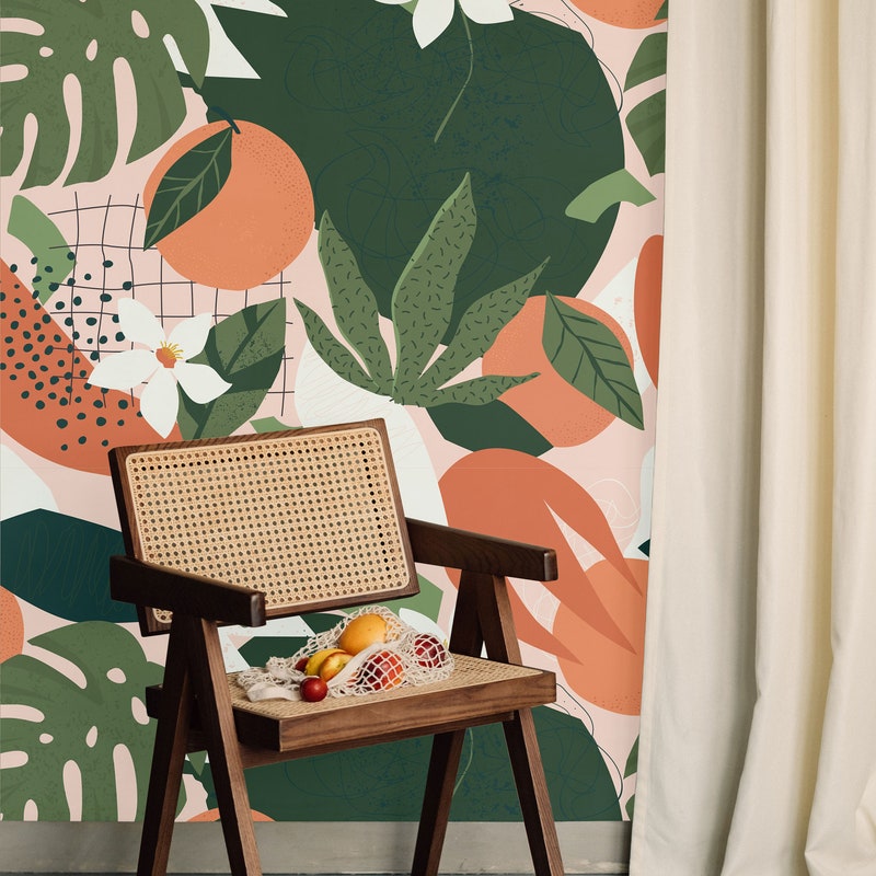Orange Style Wallpaper - Etsy UK