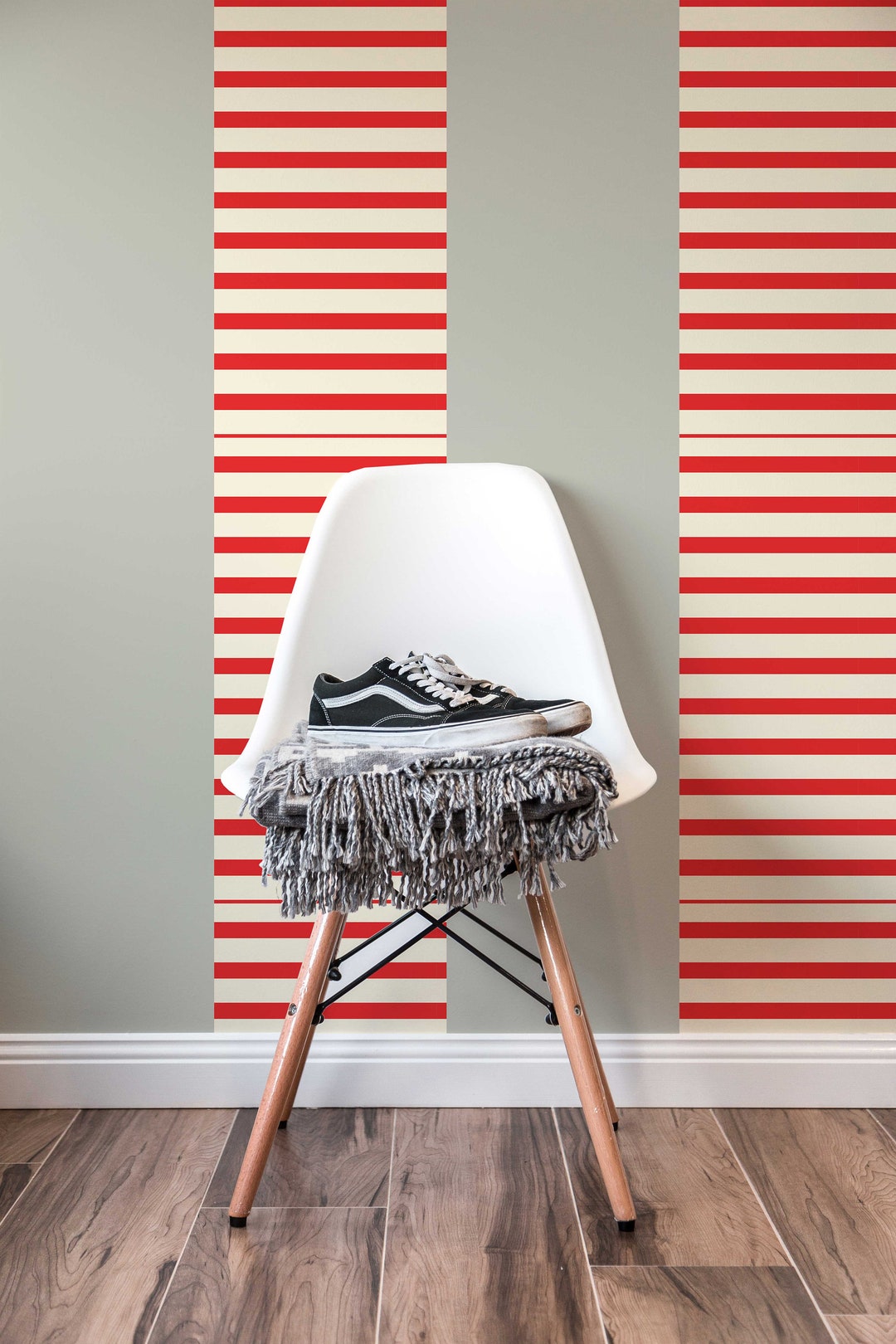 Red Lines Peel and Stick Wallpaper | Removable Wall Mural | Red Lines ...