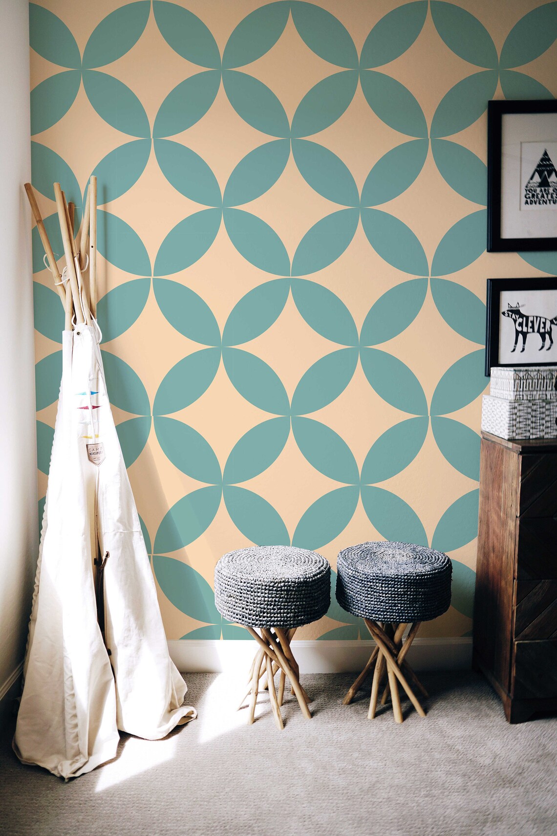 Retro Design | Retro Design Removable Wallpaper | Peel and Stick Mural ...