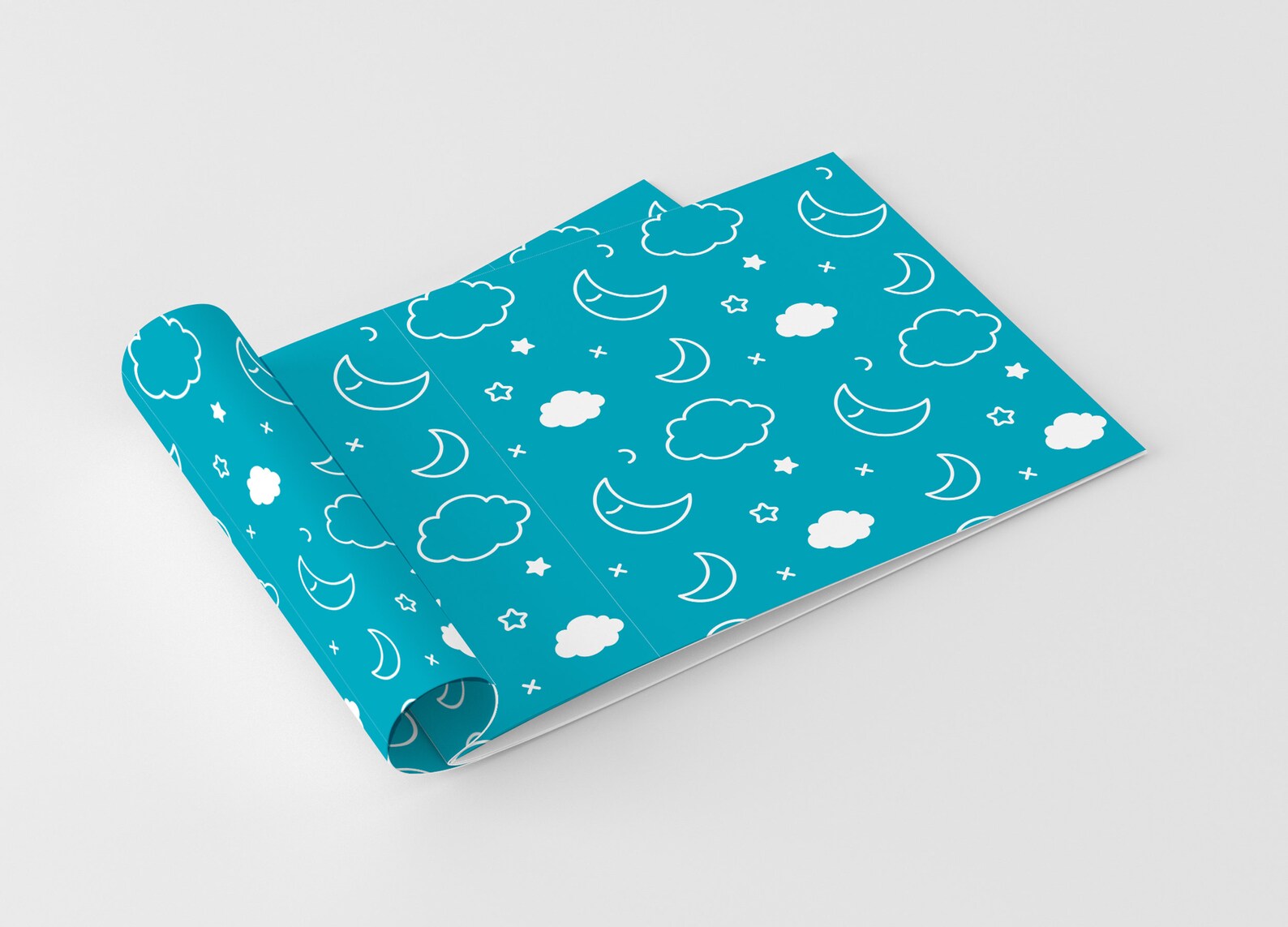 Good Night Peel and Stick Wallpaper | Moon, Stars, Clouds Mural - Etsy