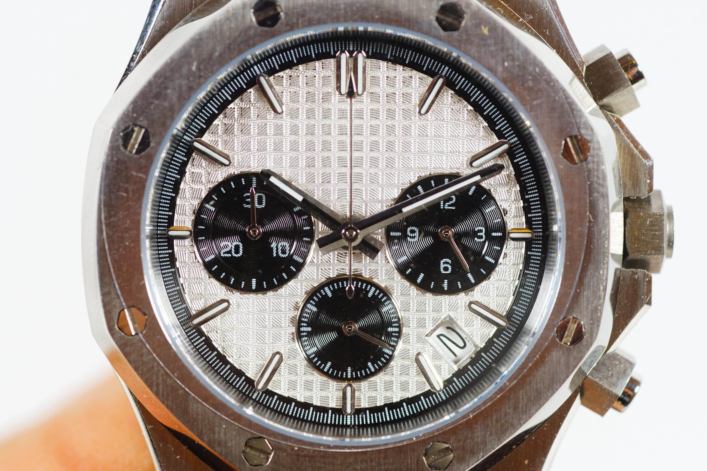 Custom Mod Panda Flyback Panda Chronograph Watch, Seiko VK64 Quartz ...