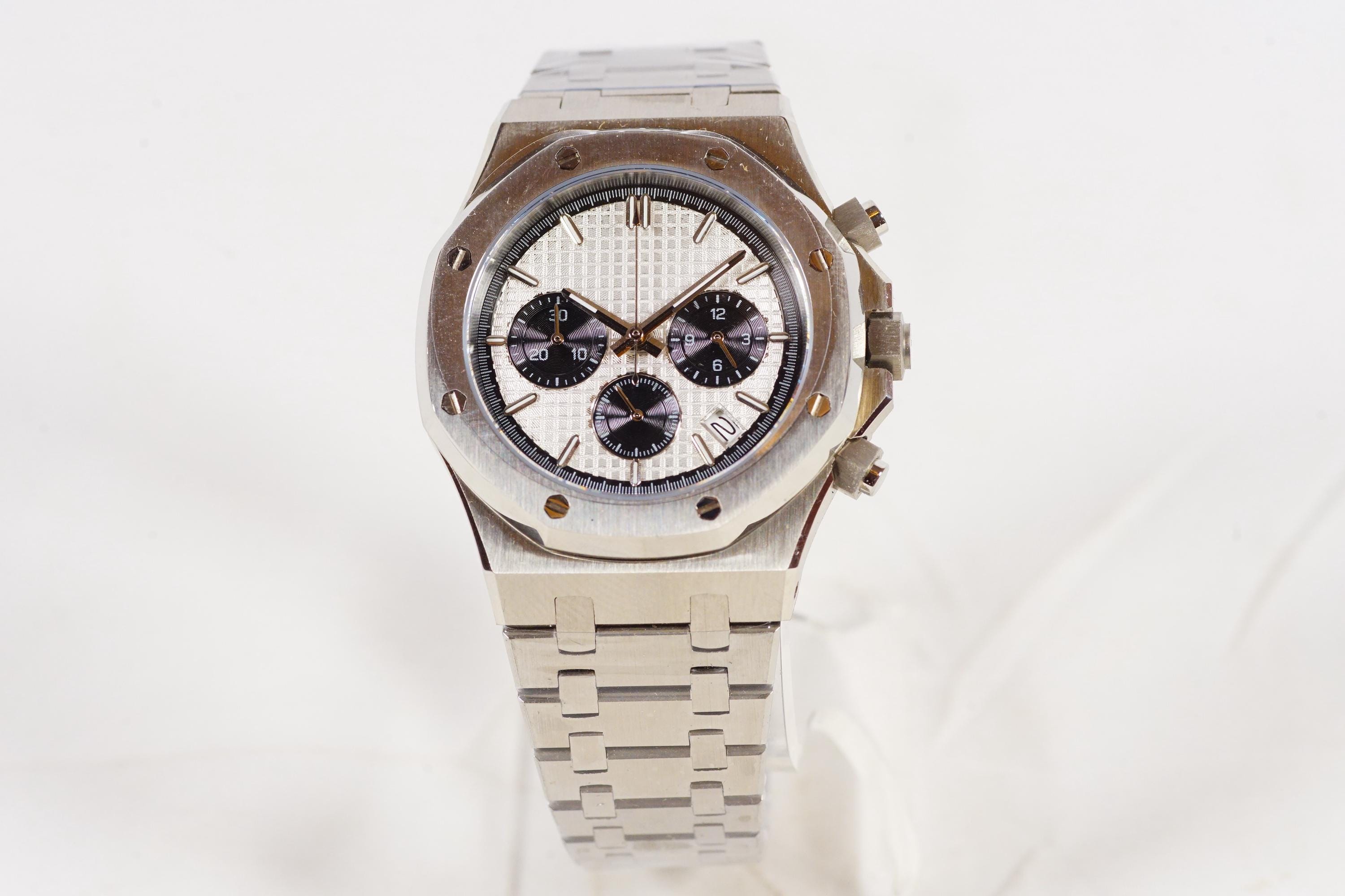 Custom Mod Panda Flyback Panda Chronograph Watch, Seiko VK64 Quartz ...
