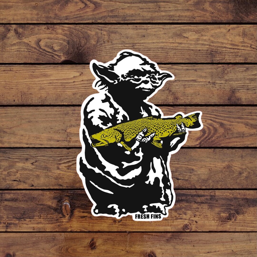 Yoda Fly Fishing Sticker, Fly Fishing Gift, Fly Fishing Stocking ...
