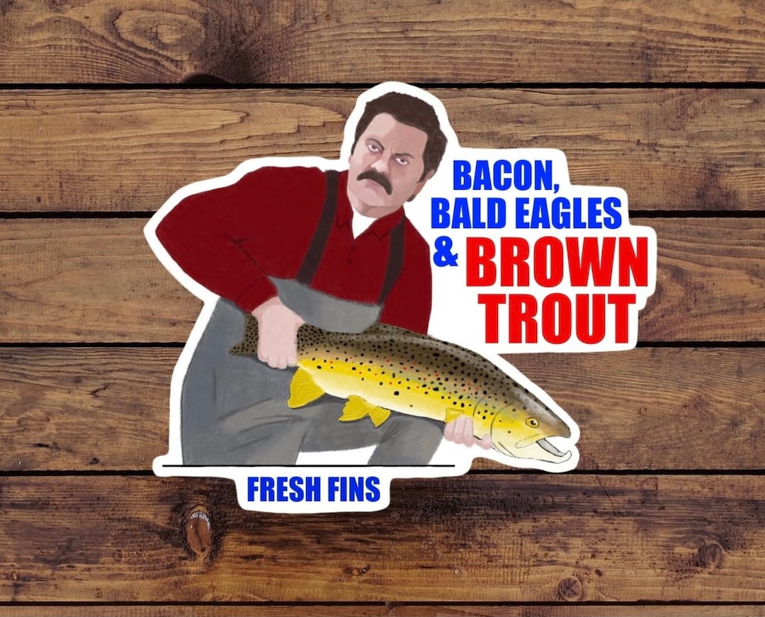 Ron Swanson Fly Fishing Sticker | Fishing Sticker | Fly Fishing Sticker ...