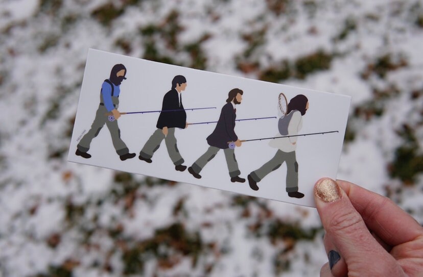 The Beatles Fly Fishing Sticker Fishing Sticker Fly - Etsy