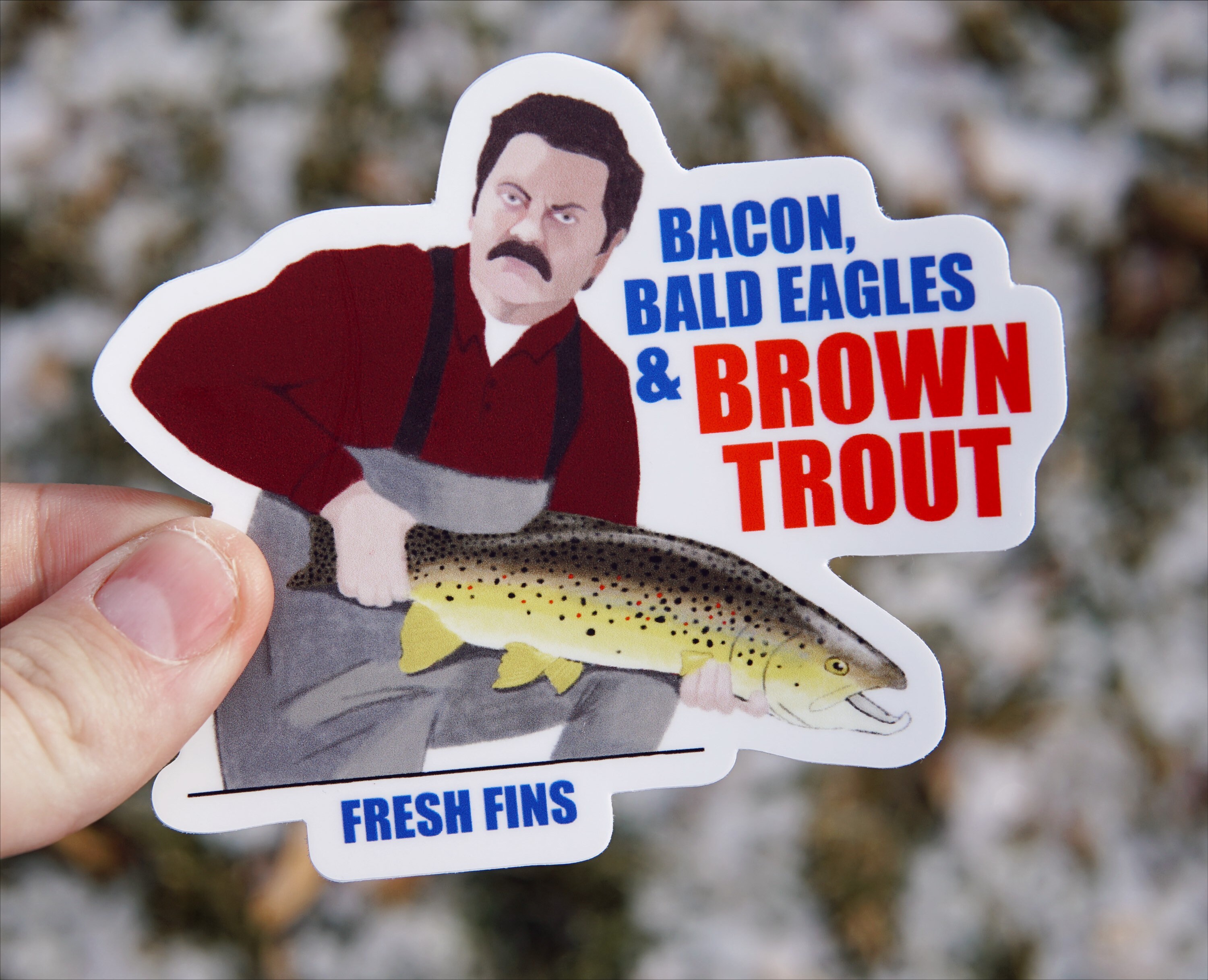 Ron Swanson Fly Fishing Sticker Fishing Sticker Fly | Etsy
