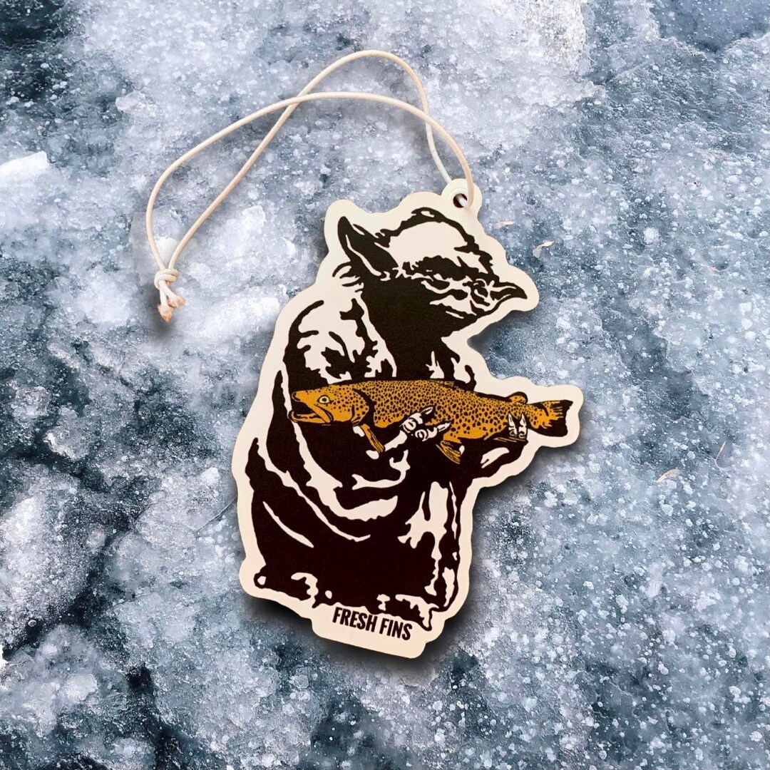 Yoda Black Ice Fly Fishing Car Air Freshener, Star Wars, Brown Trout ...