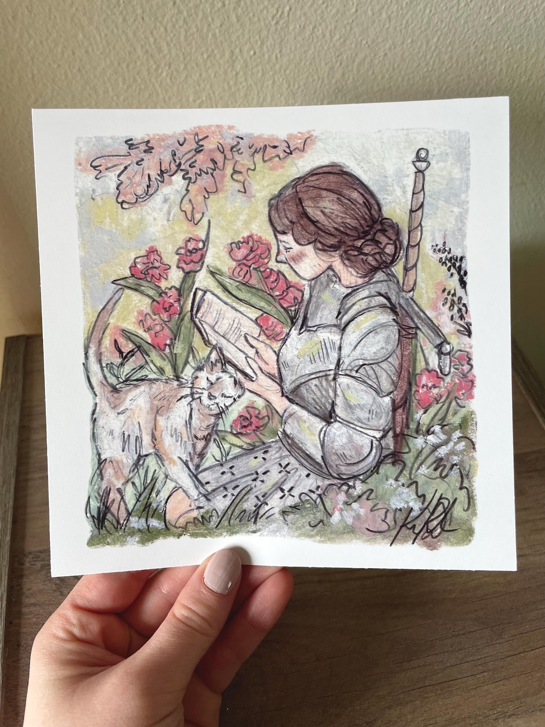 Lady Knight Reading Fantasy Art PRINT - Etsy