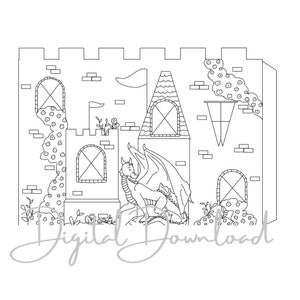 Fairy Tale Castle Coloring Page Craft - Etsy