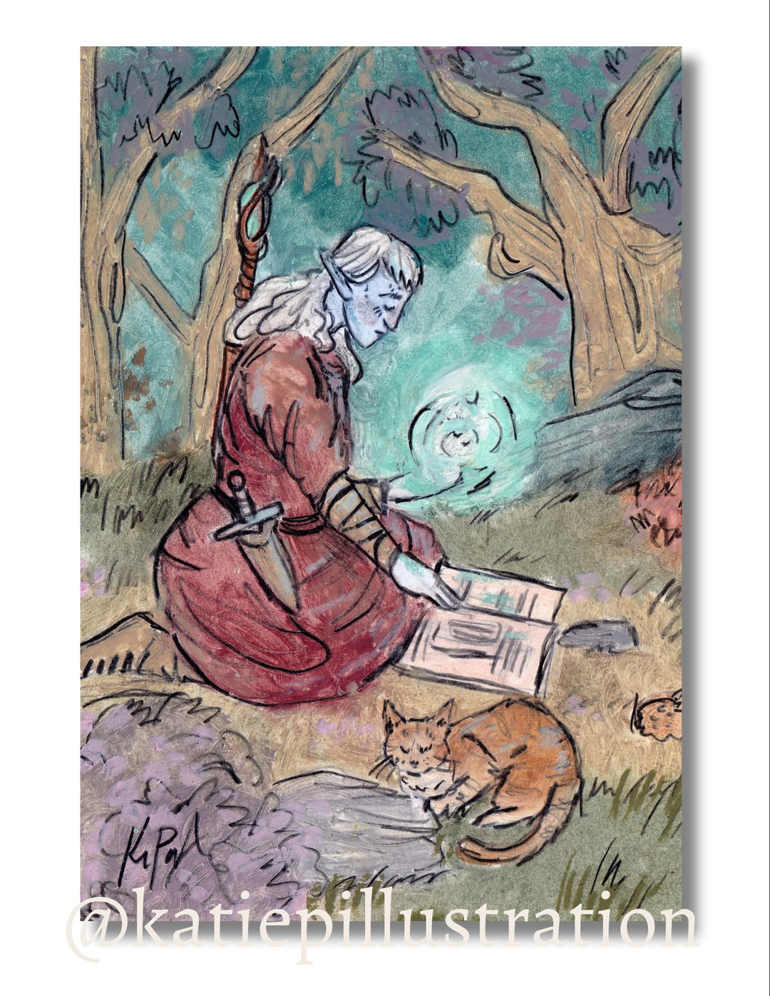 The Warlock Rpg Class Fantasy Art Print - Etsy