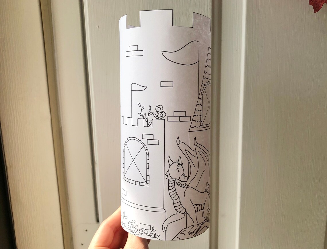 Fairy Tale Castle Coloring Page Craft - Etsy