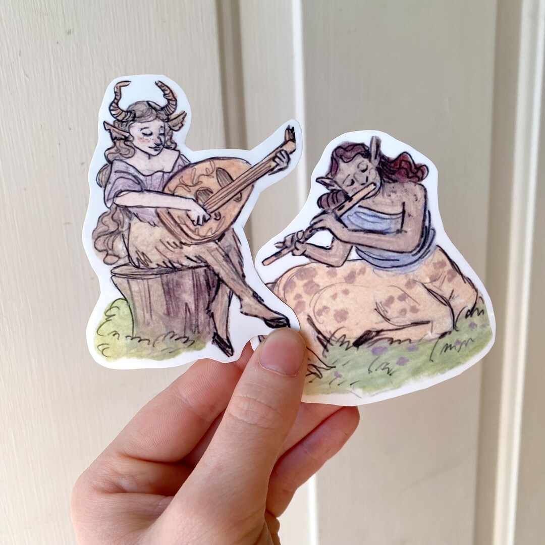 Faun and Centaur Bard Fantasy Sticker Set of 2 - Etsy