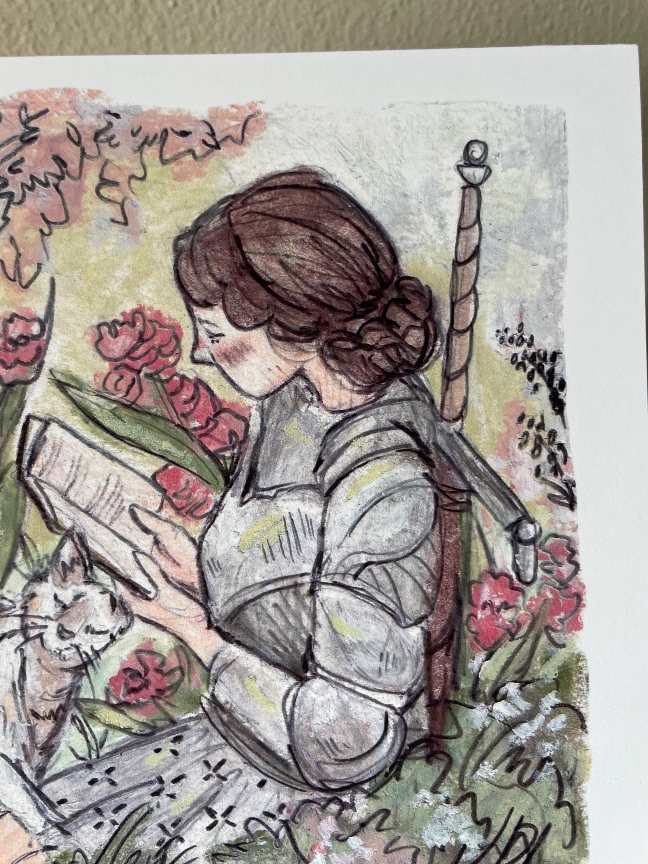 Lady Knight Reading Fantasy Art PRINT - Etsy