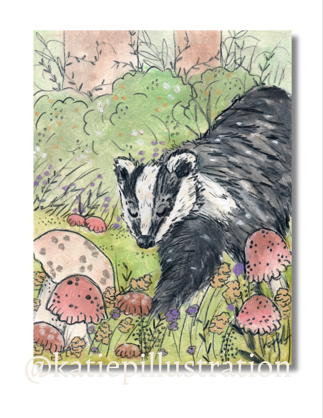 Badger Storybook Fantasy Nursery Art PRINT - Etsy