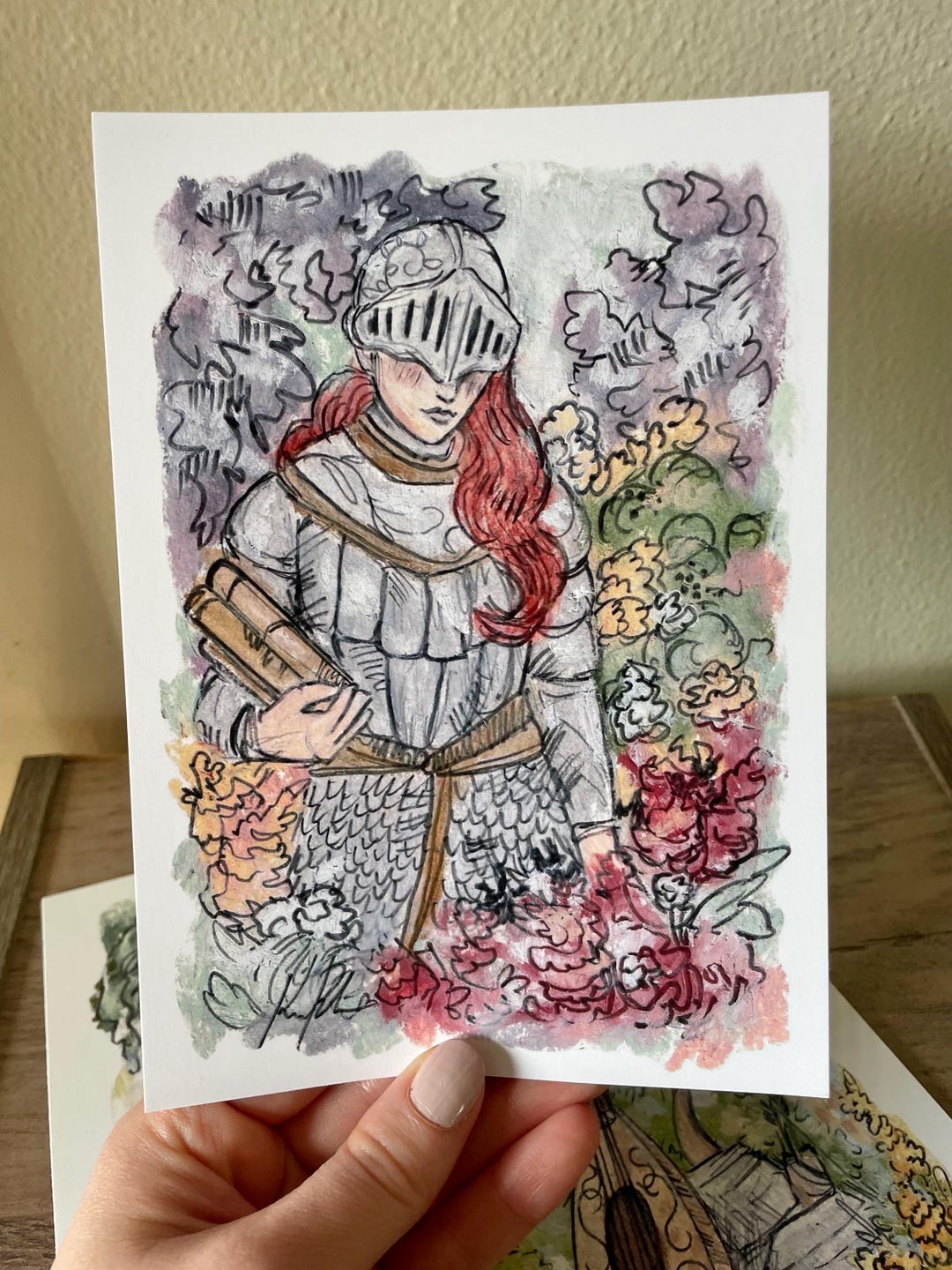 Bookish Lady Knight Fantasy Art PRINT - Etsy