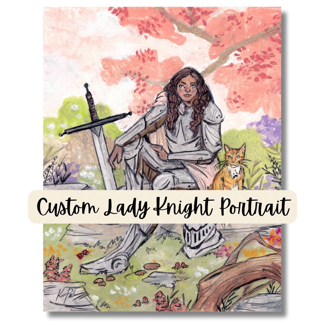 Custom Original Lady Knight Pastel Art - Etsy