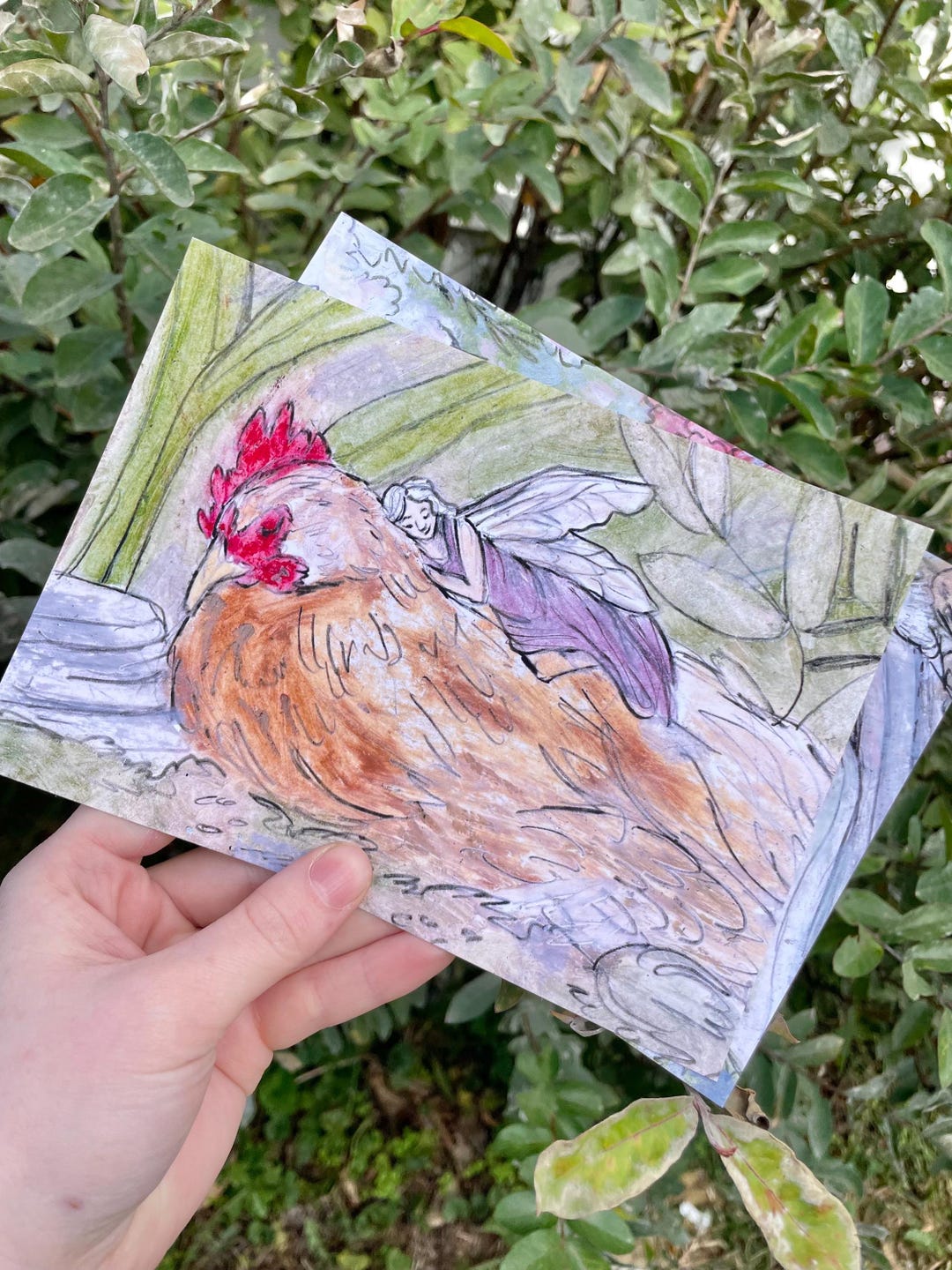 Chicken and Fairy Fairytale Art PRINT - Etsy