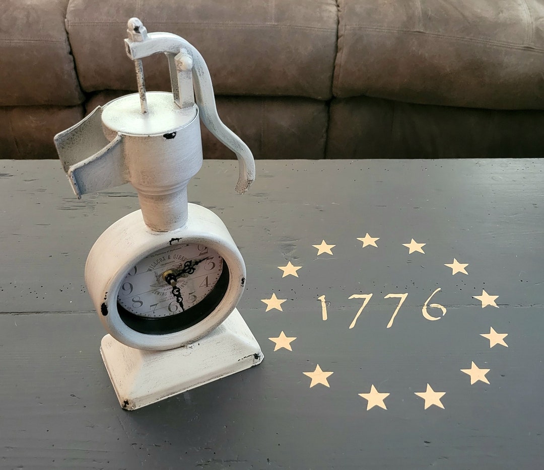 Rustic Farmhouse Water Pump Clock - Etsy