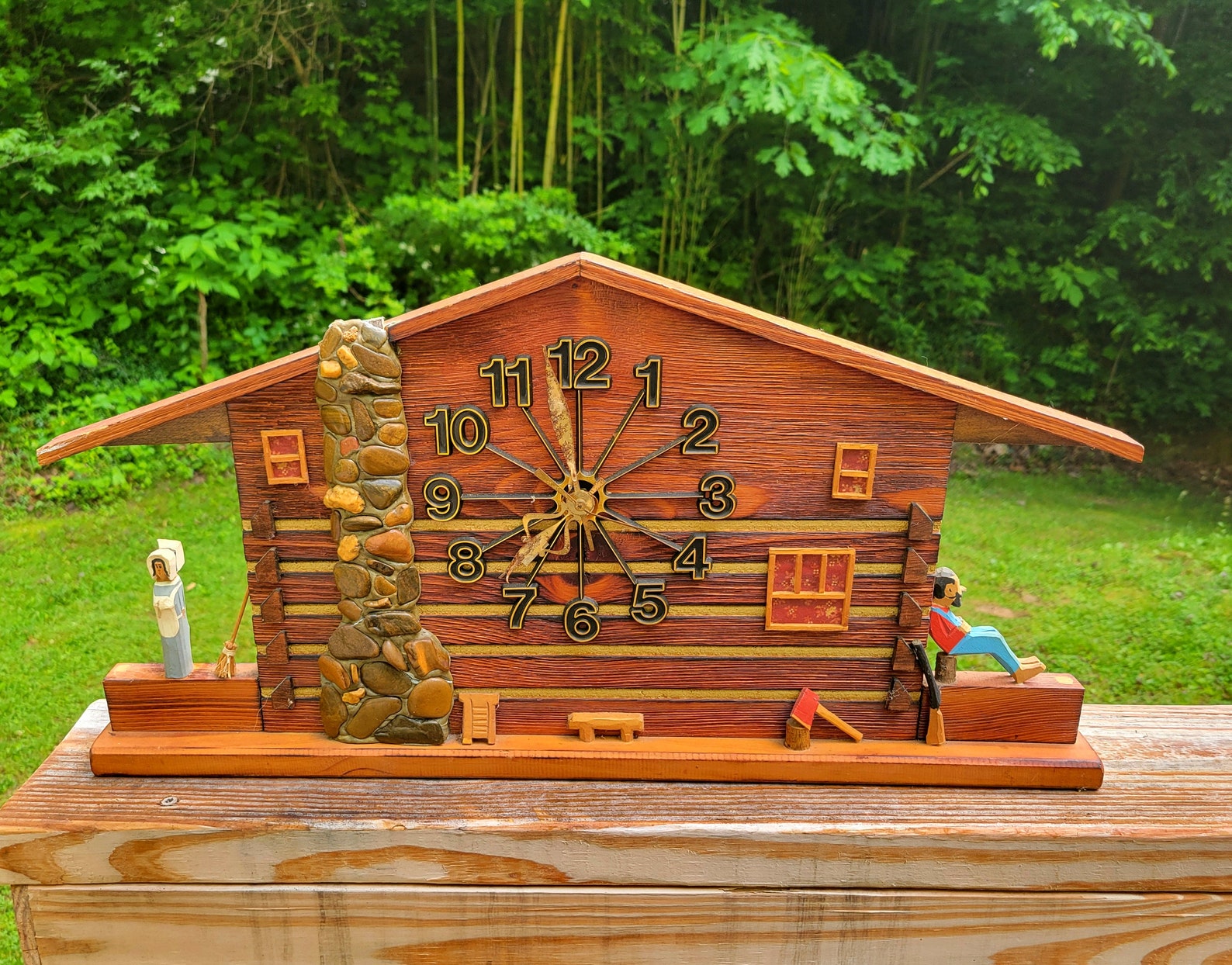 Bob Bolduc Hillbilly Heaven Log Cabin in the Mountains Wooden Clock - Etsy