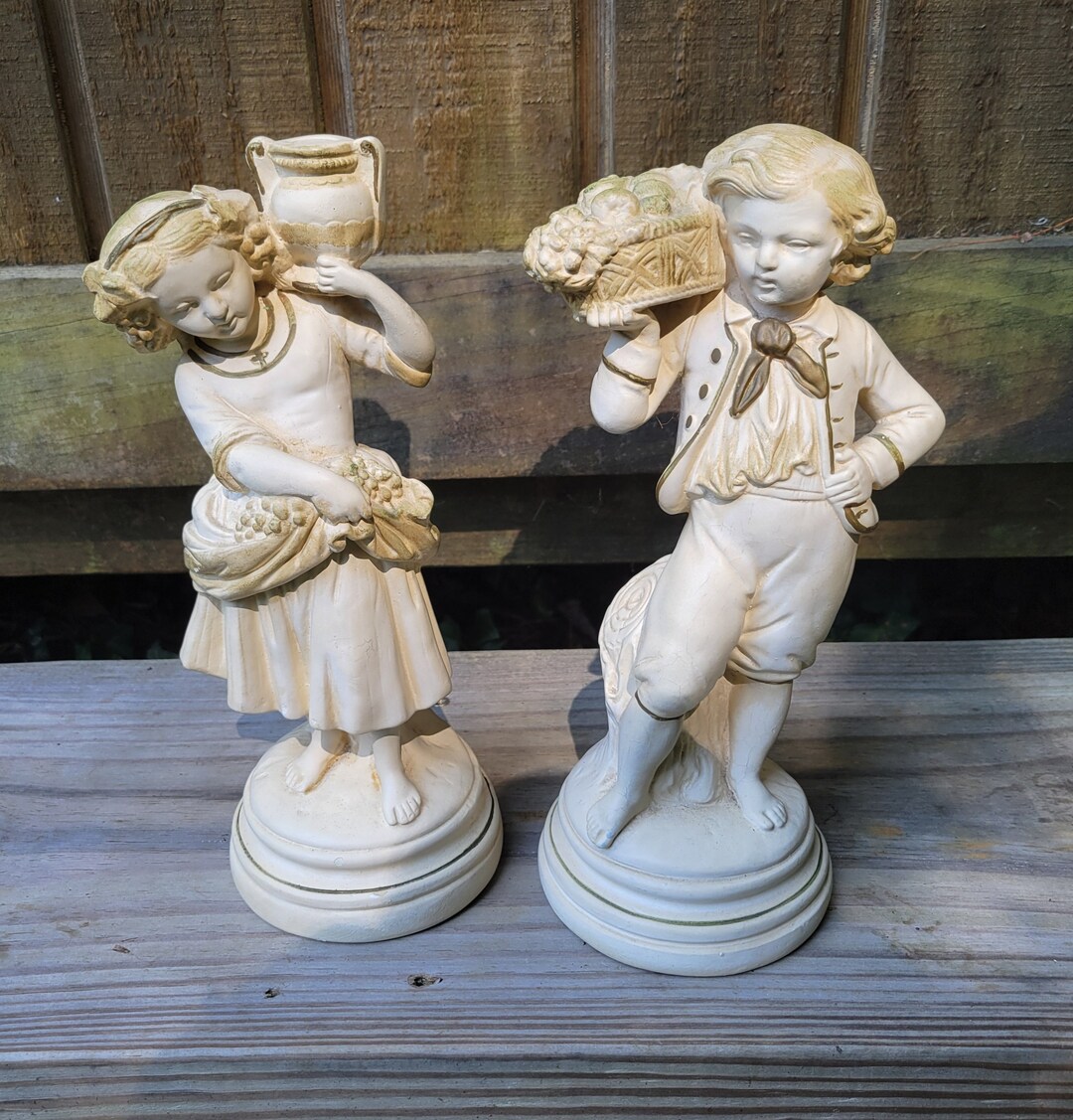 Alexander Backer Vintage Chalkware(abco) Girl & Boy Pair - Etsy