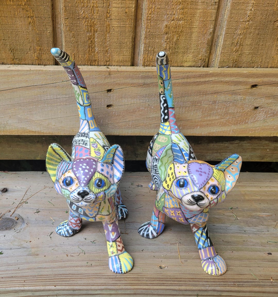 Vintage Patchwork Cats - Etsy