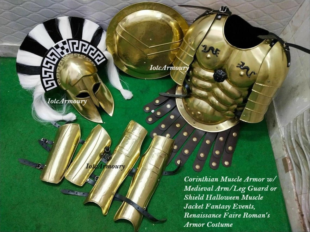Corinthian Muscle Armor W/ Medieval Arm/leg Guard or Shield - Etsy