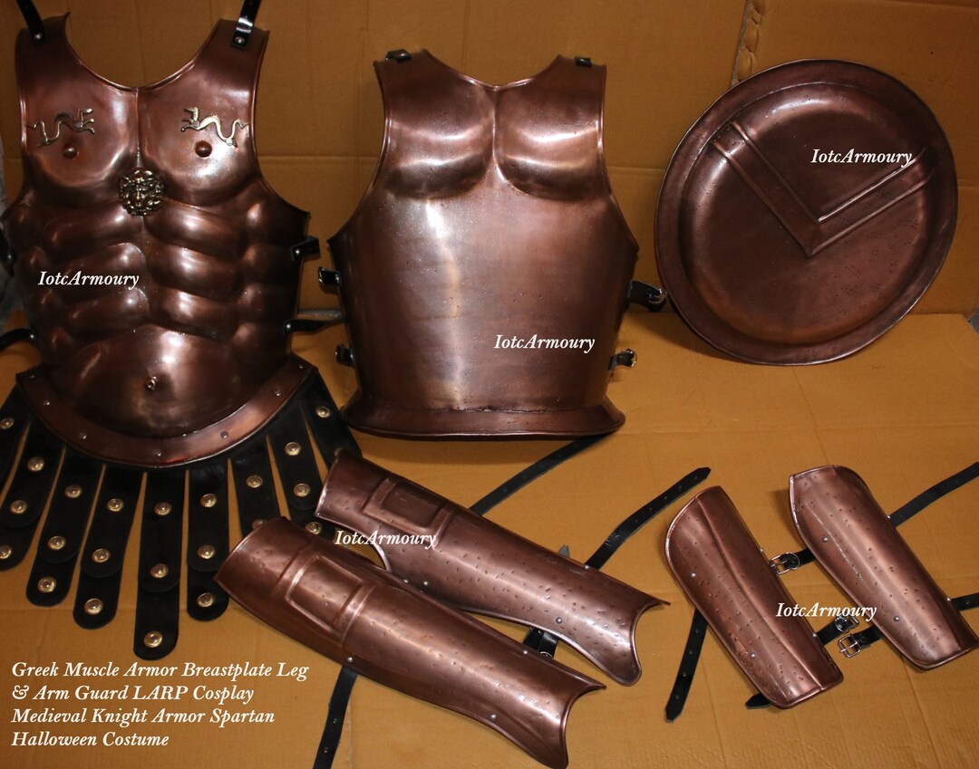 Greek Muscle Armor Breastplate Leg & Arm Guard LARP Cosplay - Etsy