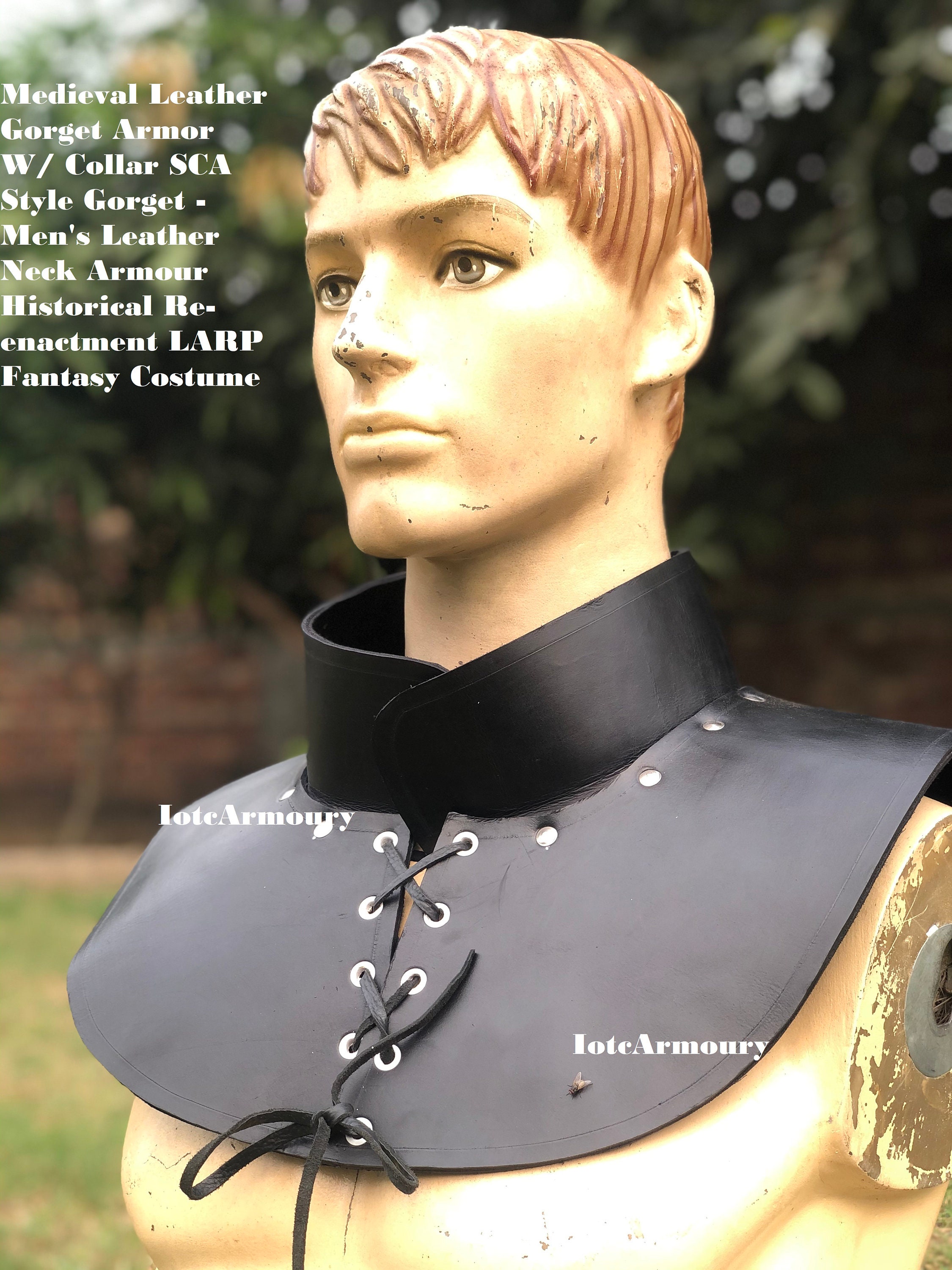 Medieval Leather Gorget Armor W/ Collar SCA Style Gorget - Etsy Canada